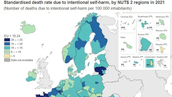 Eurostat Report: Suicide Rates in the EU Drop by 13% | Millet News